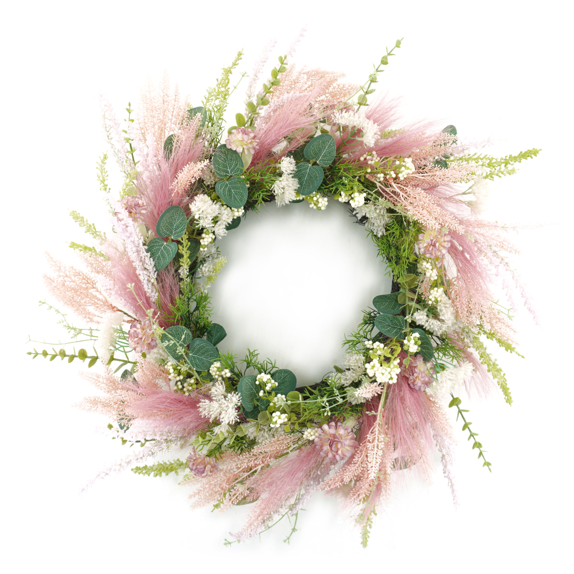 Primrue 22" Gassville Dried Flowers And Hay Spring Wreaths | Wayfair
